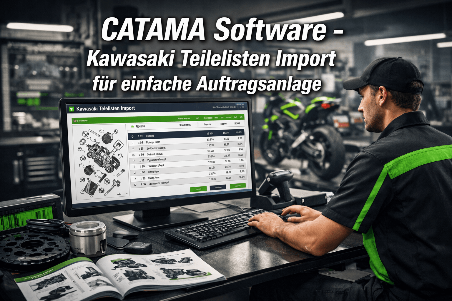 CATAMA Software - Kawasaki parts list import for easy order creation